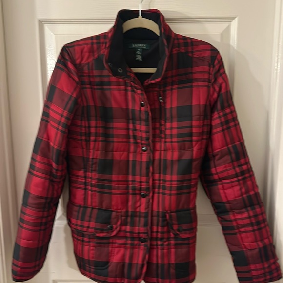 Ralph Lauren | Jackets & Coats | Lauren Puffer Redblack Plaid Design Jacket | Poshmark